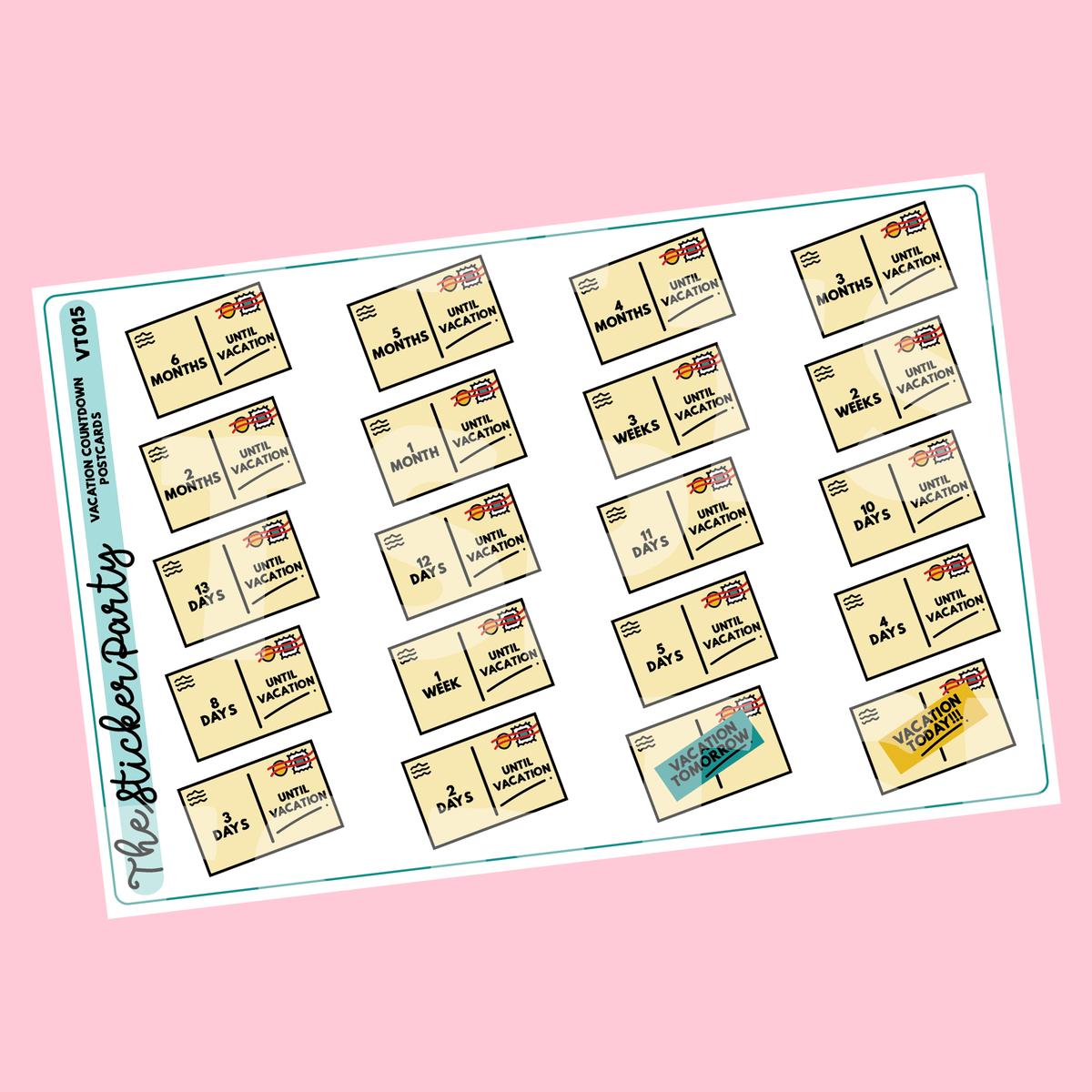 Postcard Travel/Vacation Countdown Planner Stickers – The Sticker Party