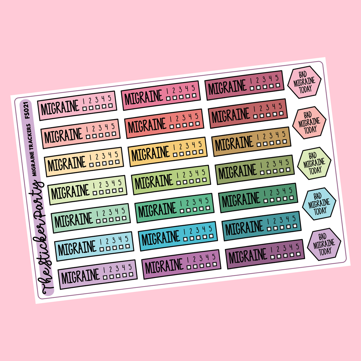 Migraine Tracker Migraine Stickers – The Sticker Party