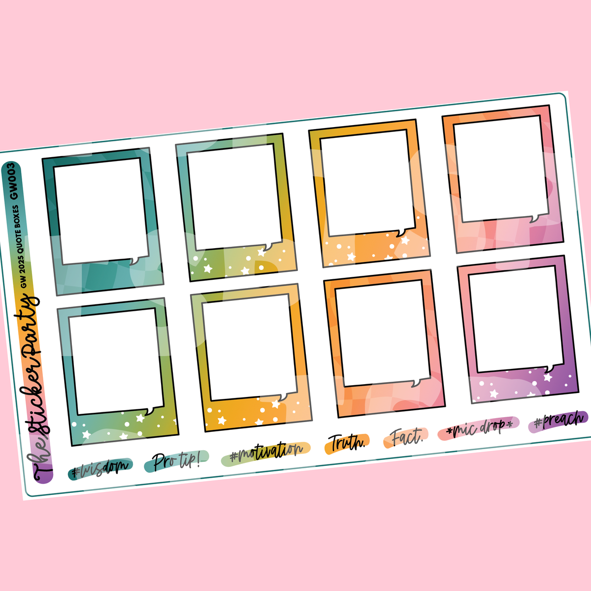 GO Wild 2025 QUOTE BOXES Sticker Sheet – The Sticker Party
