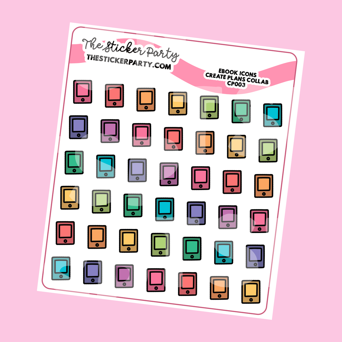E-Book Icons Planner Stickers E-Reader Icons | Create Plans Collab ...