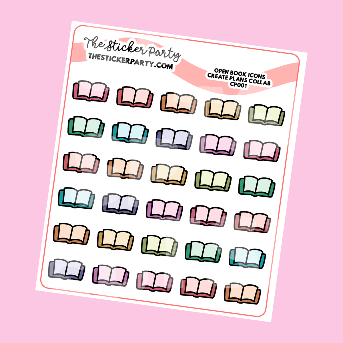 Open Book Icons Planner Stickers | Create Plans Collab – The Sticker Party
