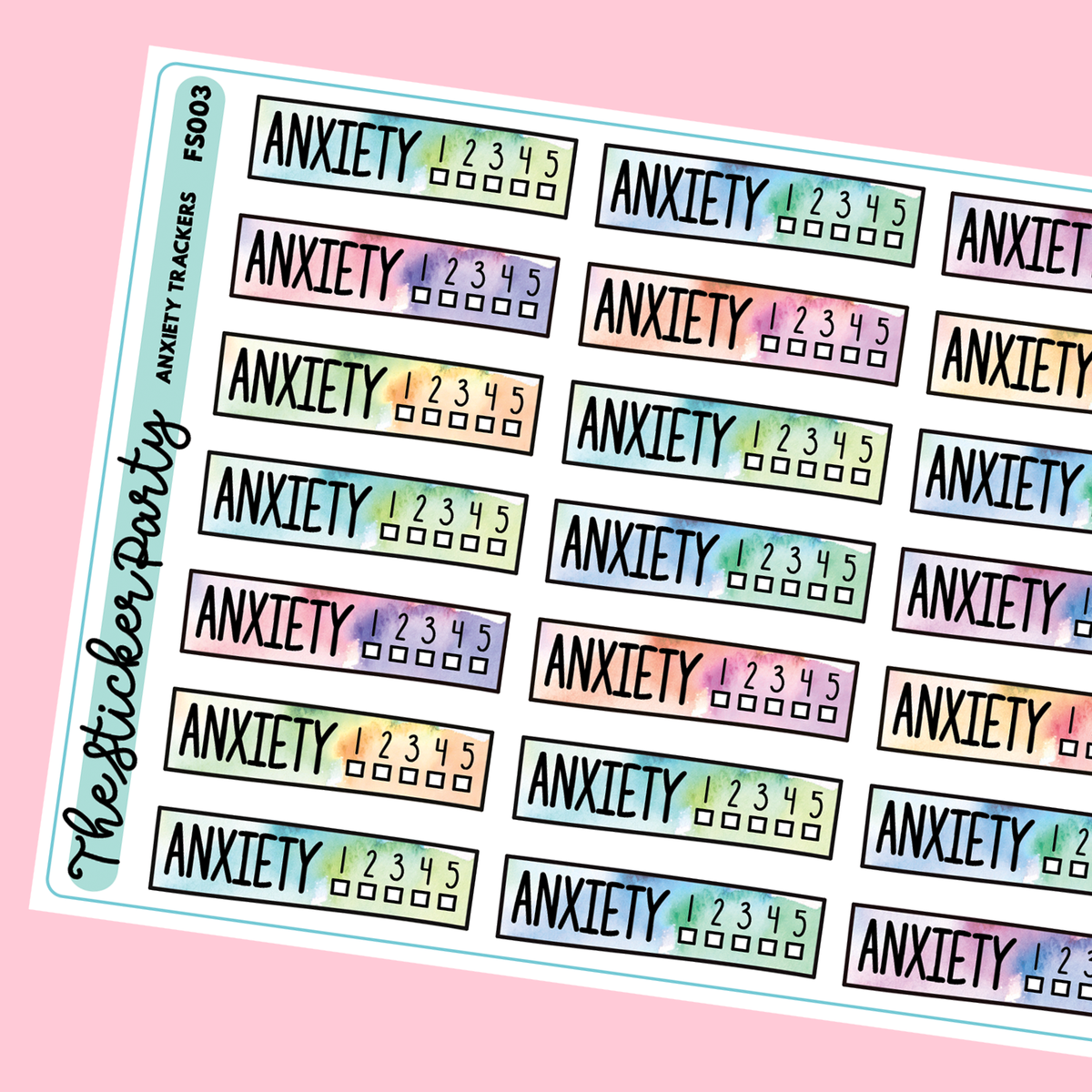 Anxiety Tracker Anxiety Stickers – The Sticker Party