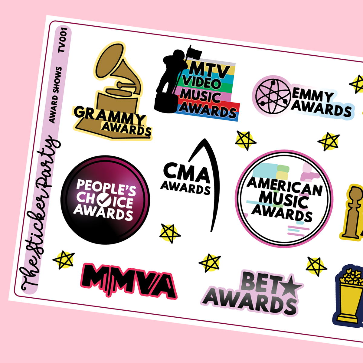 Award Show Planner Stickers Grammys Oscars – The Sticker Party