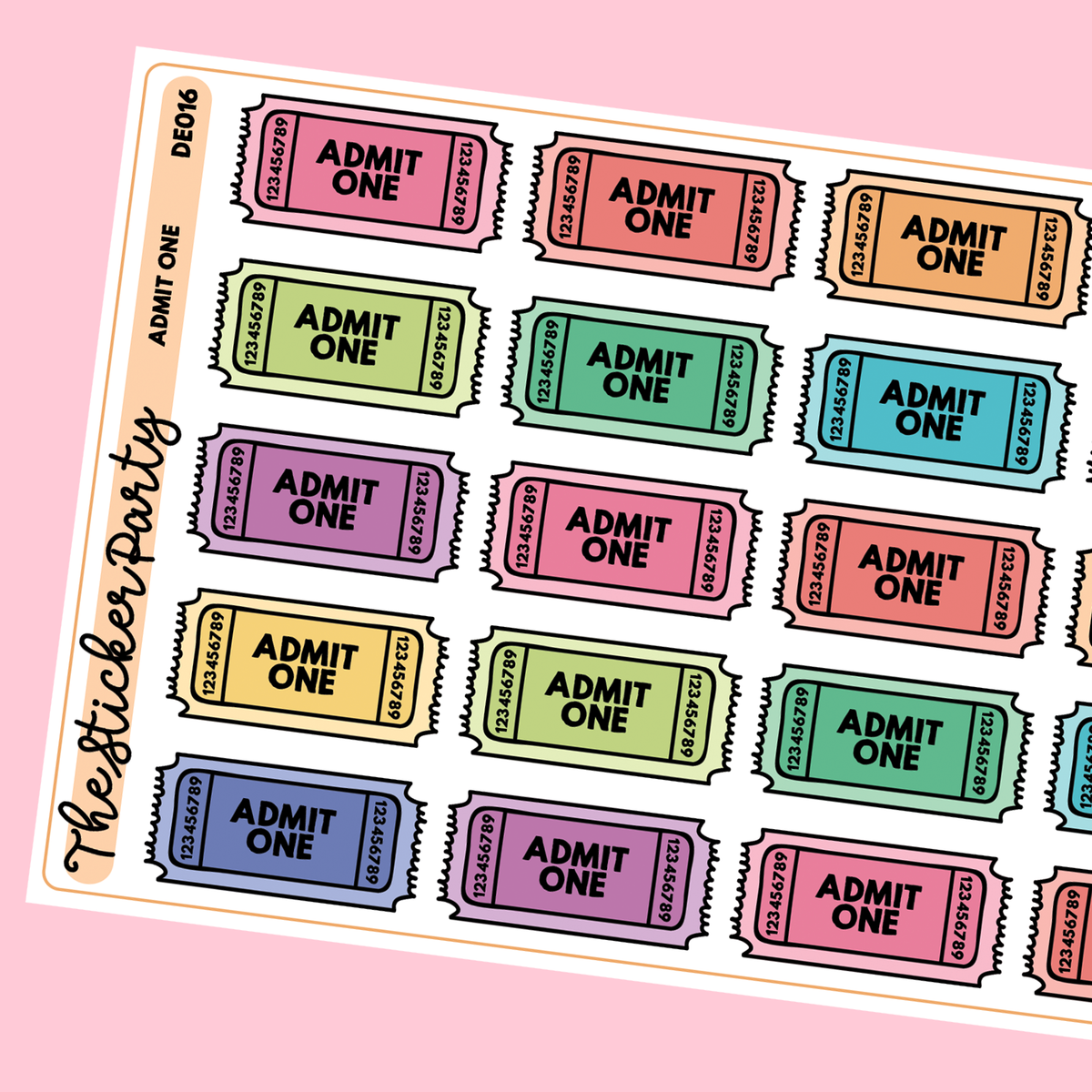 Admit One Movie Ticket/Carnival Planner Stickers – The Sticker Party