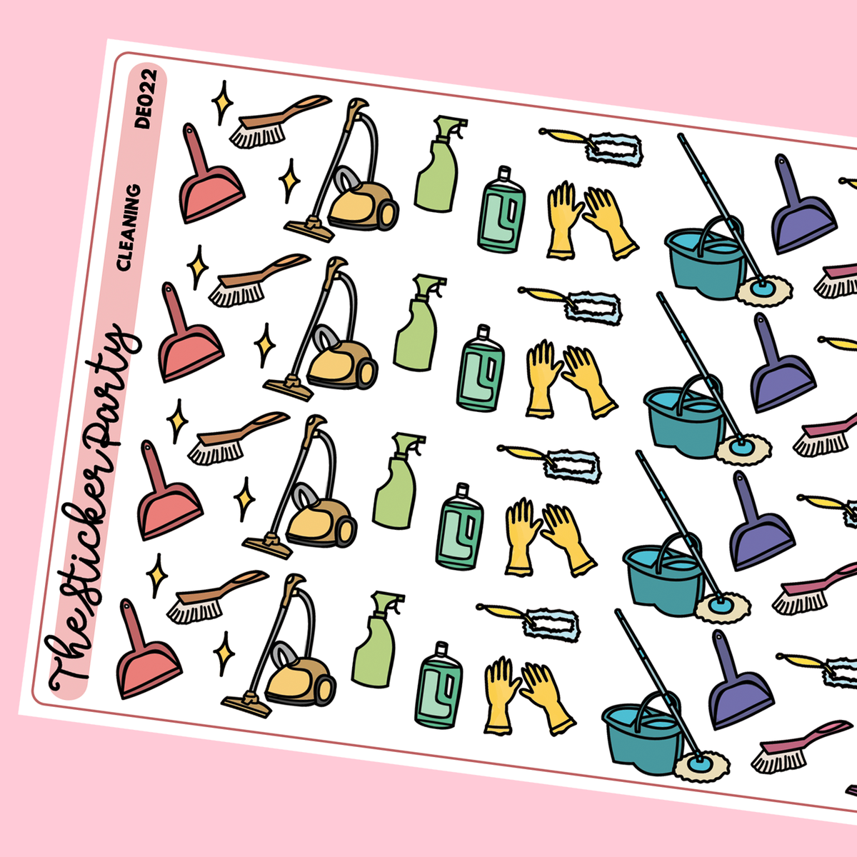 Cleaning Planner Stickers | Vacuum Mopping Deep Clean – The Sticker Party