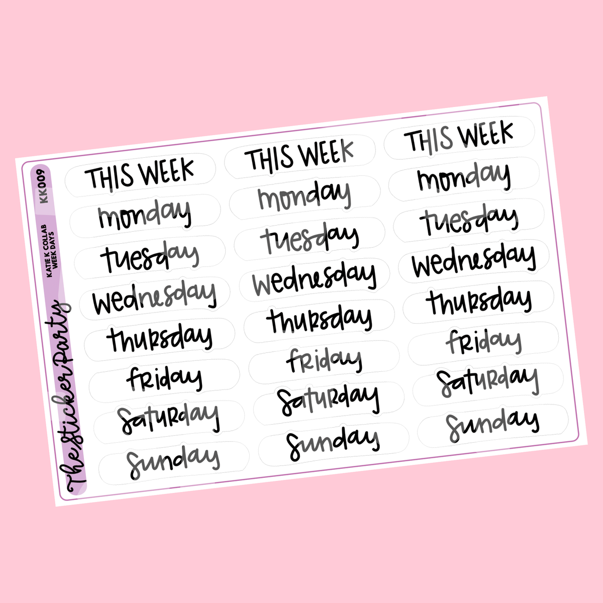 Katie K Plans Collab NEUTRAL WEEKDAYS Planner Stickers – The Sticker Party