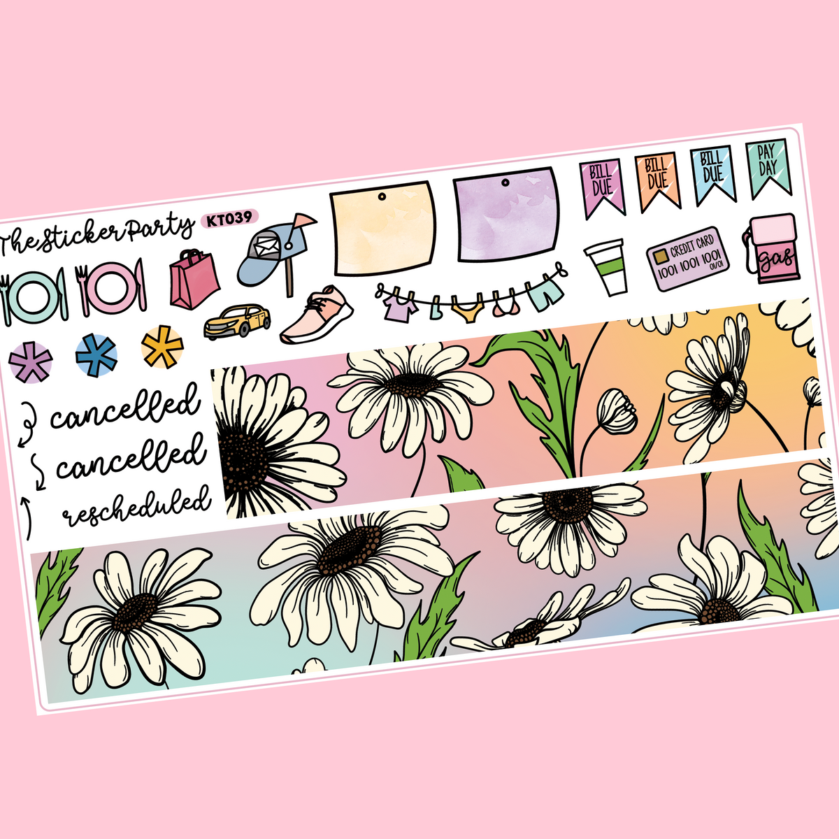Pastel Daisy Kit in Standard Vertical Sizing – The Sticker Party