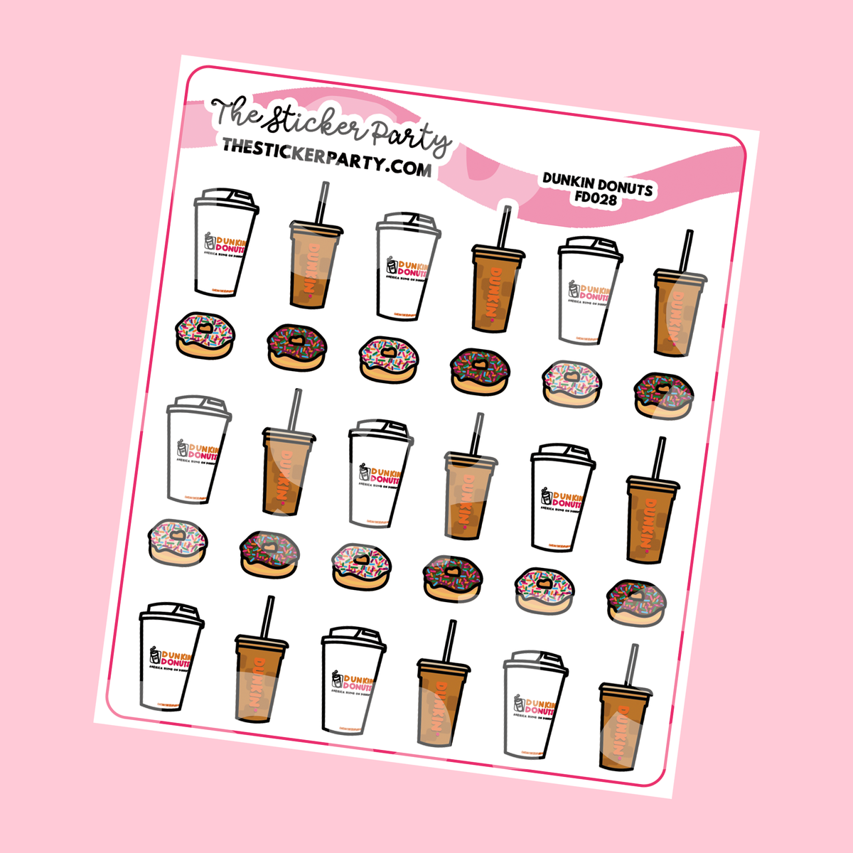 Dunking Donuts Planner Stickers D*nkin Donuts – The Sticker Party