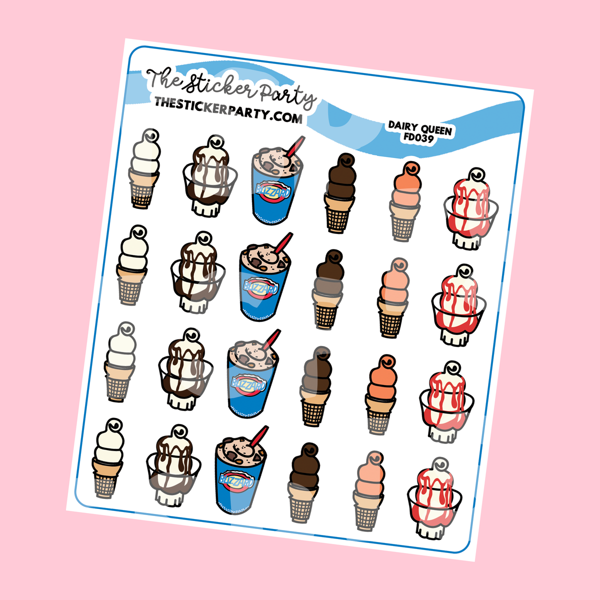 DQ Da*ry Queen Planner Stickers Blizzard Planner Stickers – The Sticker ...