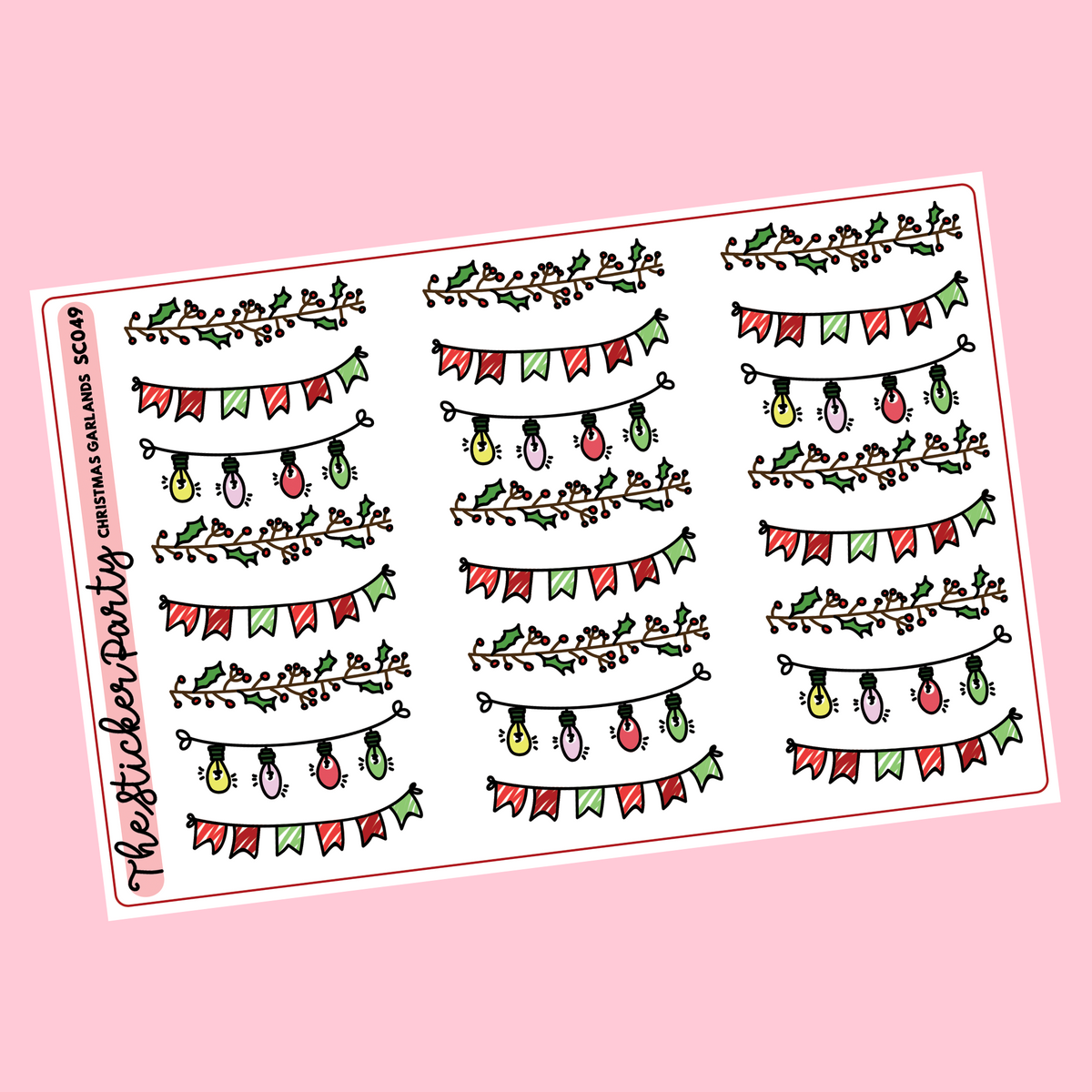 Christmas Garland Planner Stickers – The Sticker Party