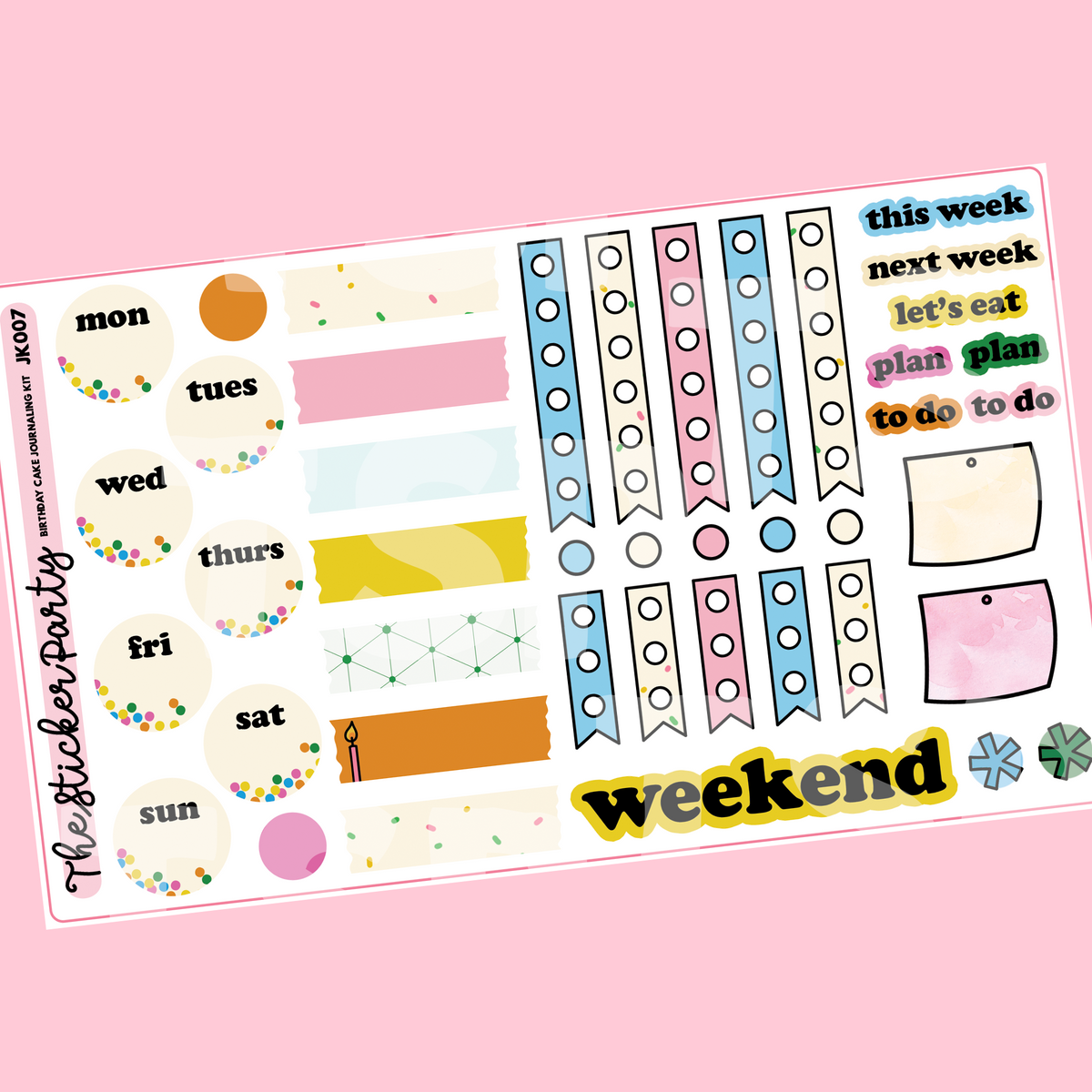 Birthday Cake Journaling Sticker Kit – The Sticker Party